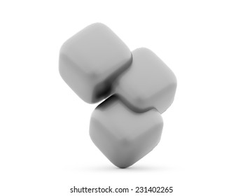 Silver Cubes Icon Concept Rendered On Stock Illustration 231402265 ...