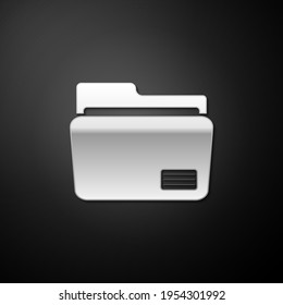Silver Document Folder Icon Isolated On Stock Illustration 1954301992 ...