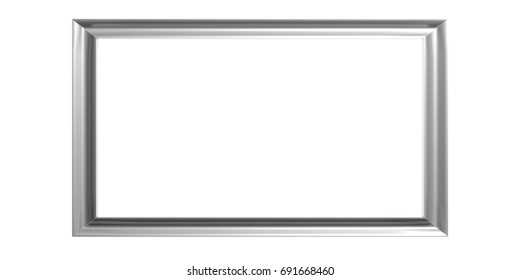 Silver Empty Frame On White Background Stock Illustration 691668460 ...