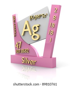 Silver Form Periodic Table Elements 3d Stock Illustration 89810761 ...