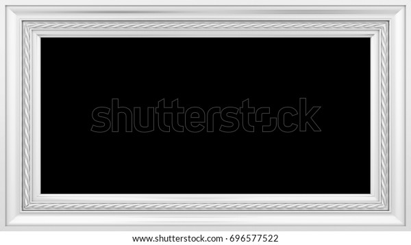 Silver Frame Black Background Stock Illustration 696577522