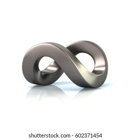 Silver Infinity Symbol 3d Rendering On Stock Illustration 602371454 ...