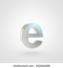 Silver Letter E Lowercase 3d Rendering: стоковая иллюстрация ...