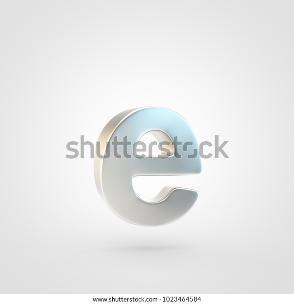 Silver Letter E Lowercase 3d Rendering: стоковая иллюстрация ...