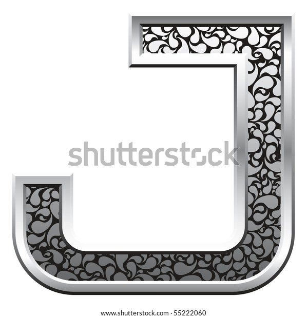 Silver Metallic Letter Pattern Isolated Stock Illustration 55222060 ...