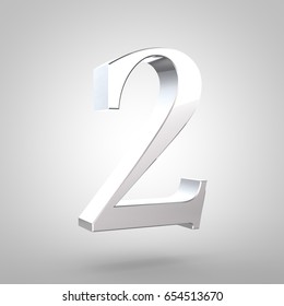 Silver Number 2 3d Rendering Serif Stock Illustration 654513670 ...