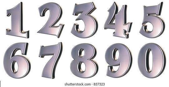 Silver Numbers Stock Illustration 837323 | Shutterstock