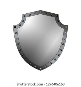Silver Shield Shape Icon 3d Gray Stock Illustration 1296406168 ...