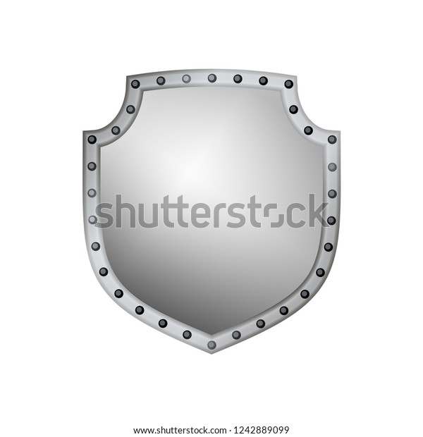 Silver Shield Shape Icon 3d Gray Stock Illustration 1242889099 ...