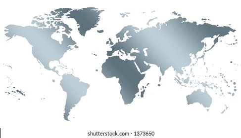 Silver World Map Stock Illustration 1373650 | Shutterstock