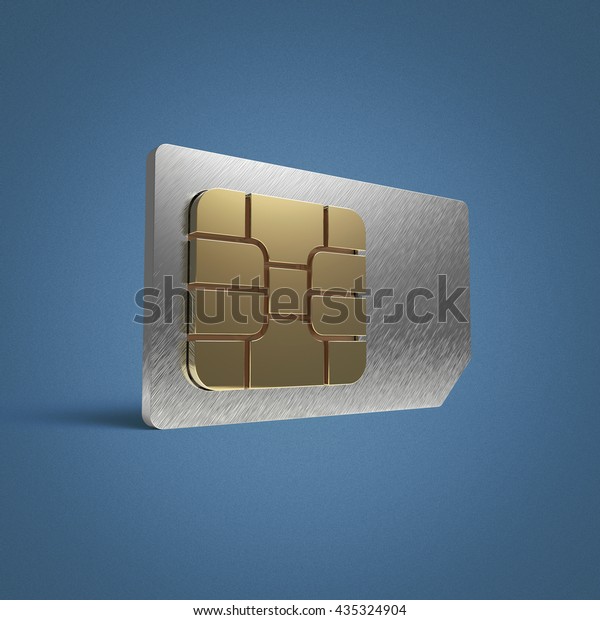 Sim Card Concept Golden Card Microchip Stock Illustration 435324904 ...