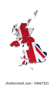 Simple 3d Raster Map Uk Crown Stock Illustration 54067321 | Shutterstock
