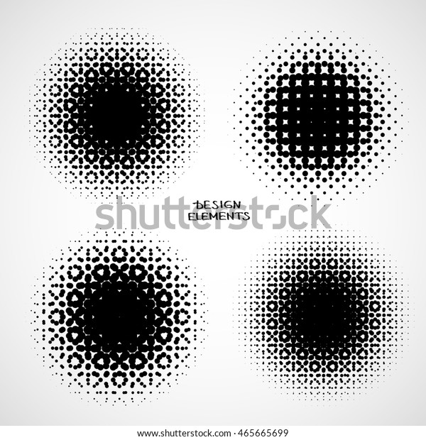 Simple Abstract Halftone Backgrounds Set Isolated Stock Illustration ...