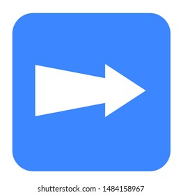 Simple Blue Arrow Button Icon Square Stock Illustration 1484145215