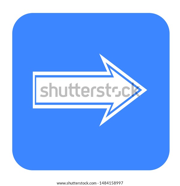 Simple Blue Arrow Button Icon Square Stock Illustration 1484158997 ...