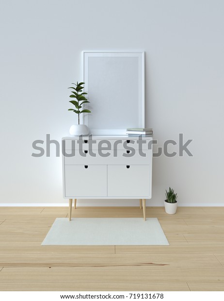 Simple Bright Interior Frame Mockup 3d Stock Illustration 719131678 ...