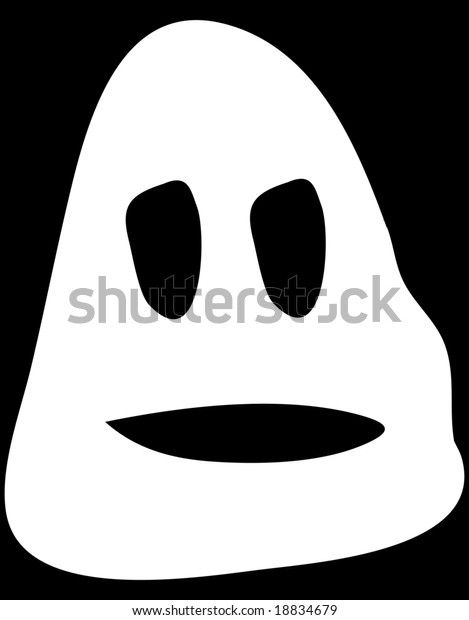 Simple Cartoon Ghost Head Halloween Stock Illustration 18834679 ...