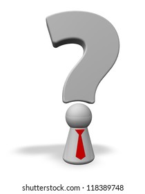 Simple Character Tie Question Mark 3d Stock Illustration 118389748 ...