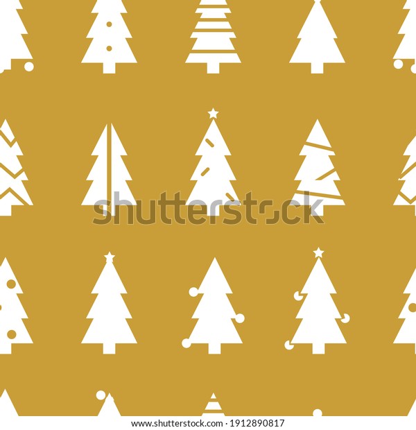 Simple Christmas Pattern Christmas Trees Retro Stock Illustration ...