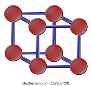 Simple Cubic Space Lattice Stock Illustration 1192087687