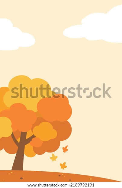 Simple Cute Autumn Tree Background Illustration Stock Illustration ...