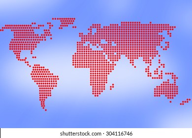 Simple Digital World Map Dots Stock Illustration 304116746 | Shutterstock
