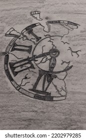 Simple Drawing Old Clock Stock Illustration 2202979285 | Shutterstock