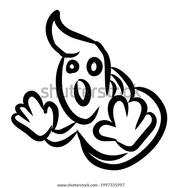 Simple Ghost Drawing Illustration Line Art Stock Illustration ...