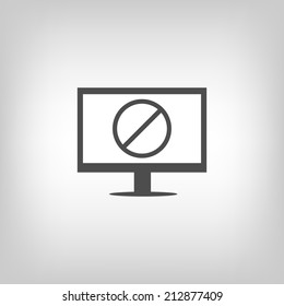 Simple Grey Sign Computer Deny Symbol Stock Illustration 212877409 ...