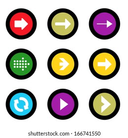 Simple Icon Set Arrows On Buttons Stock Illustration 166741550 ...
