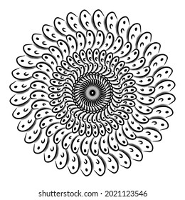 Simple Mandala Flower Bitmap Design Stock Illustration 2021123546 ...