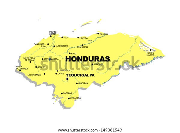 Simple Map Honduras Stock Illustration 149081549