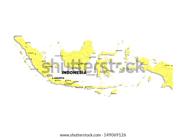 Simple Map Indonesia Stock Illustration 149069126