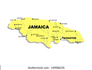 Simple Map Jamaica Stock Illustration 149086235 | Shutterstock
