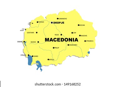 Simple Map Macedonia Stock Illustration 149163188 | Shutterstock