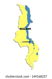 Simple Map Malawi Stock Illustration 149168237 | Shutterstock