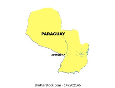 Simple Map Paraguay Stock Illustration 149202146 | Shutterstock