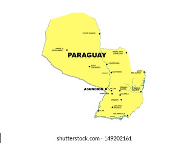 Simple Map Paraguay Stock Illustration 149202161