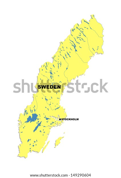 Simple Map Sweden Stock Illustration 149290604