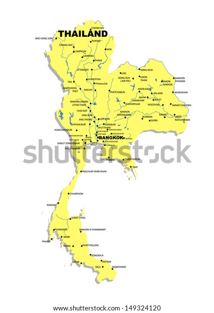 Simple Map Thailand Stock Illustration 149324120