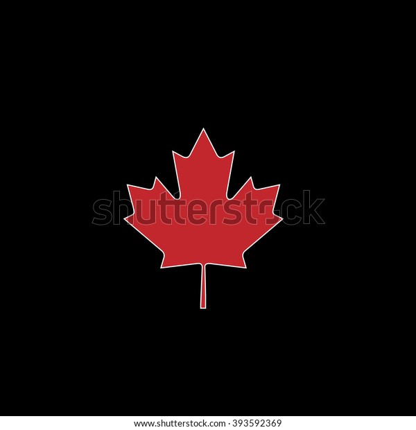Simple Maple Leaf Flat Symbol Pictogram Stock Illustration 393592369