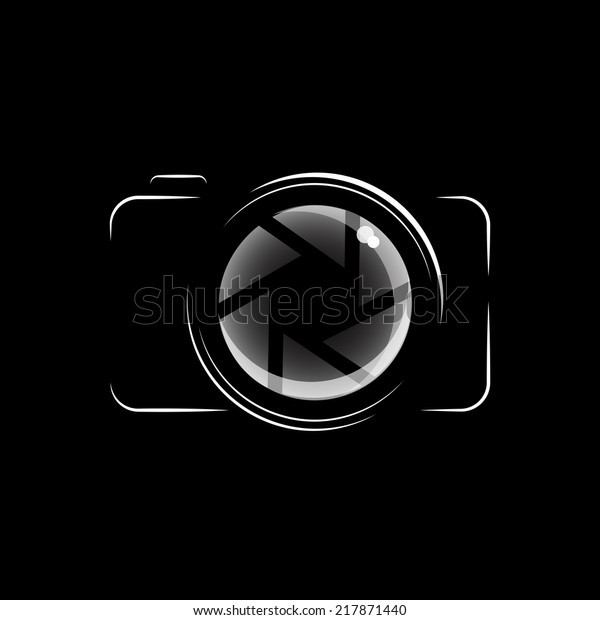 Simple Minimal Camera Icon Black White Stok İllüstrasyon 217871440 ...