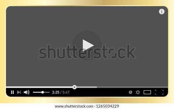 Simple Modern Video Player Design Template 스톡 일러스트 1265034229 ...