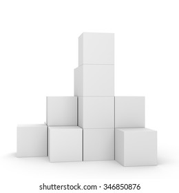 White Boxes Stacked Pyramid Box Column Stock Illustration 1145321336