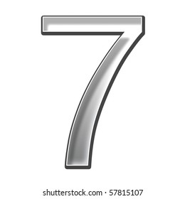 3d Rendering Metal Number Collection Seven Stock Illustration 442411717