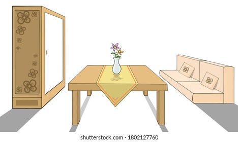 Table Perspective Drawing
