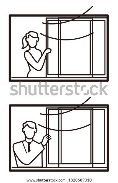 Simple Pictogram That Opens Window Ventilates Stock Illustration ...
