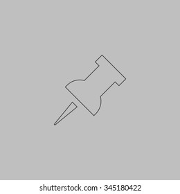 Simple Push Pin Flat Outline Icon Stock Illustration 345180422 ...