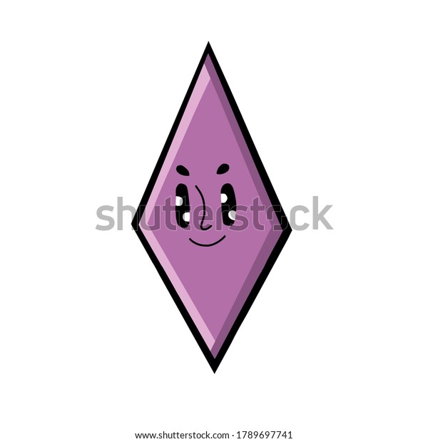 Simple Shape Rhombus Character On White Stock Illustration 1789697741 ...