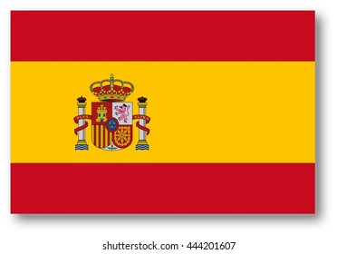 Hanging Vertical Flag Spain Stock Vector (Royalty Free) 1343204795